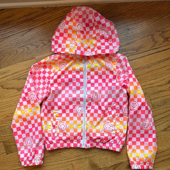 Pink Platinum | Jackets & Coats | Smiley Face Checkered Hoodie Jacket ...